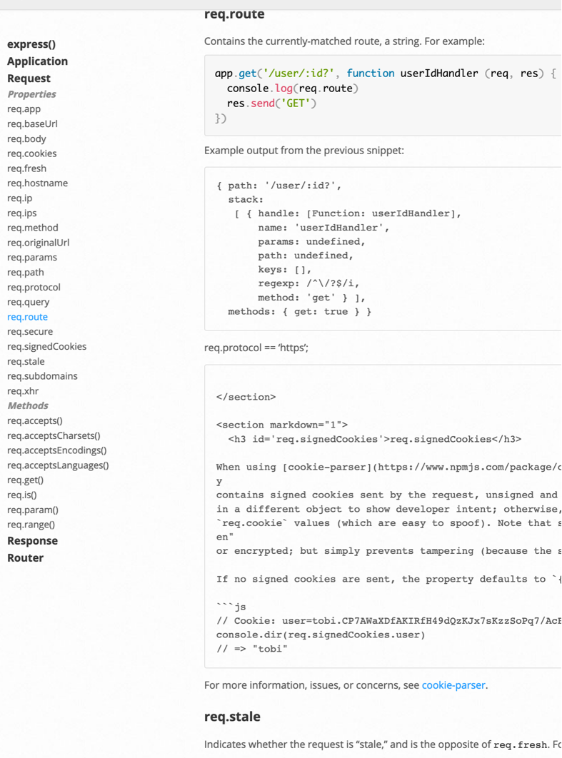 MD parsing issue for req.secure and req.signedCookies on /5x · Issue #1083 · expressjs/expressjs ...