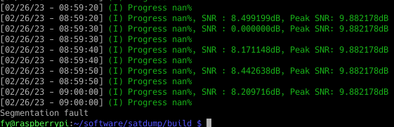 Segmentation fault occurs during image transmission on Raspberry Pi (fengyun svissr) · Issue ...