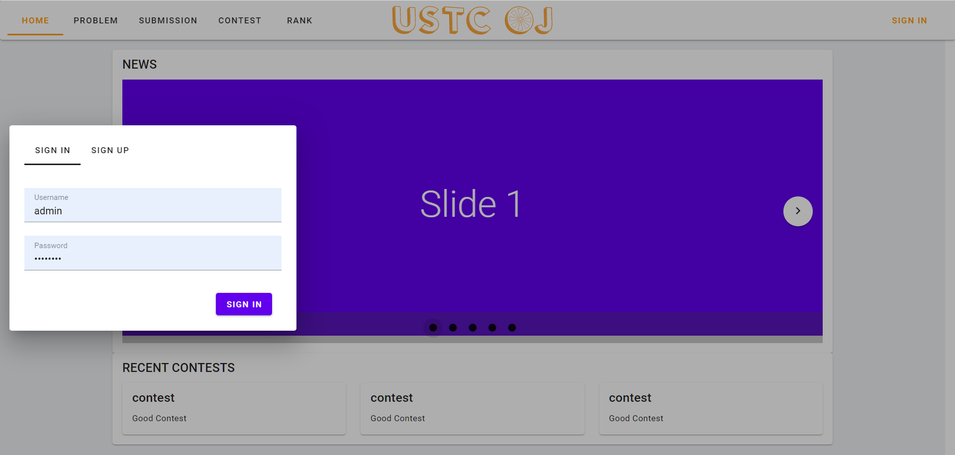 登录框在屏幕左侧 · Issue #10 · DokiDokiPC/USTC_OJ_frontend · GitHub