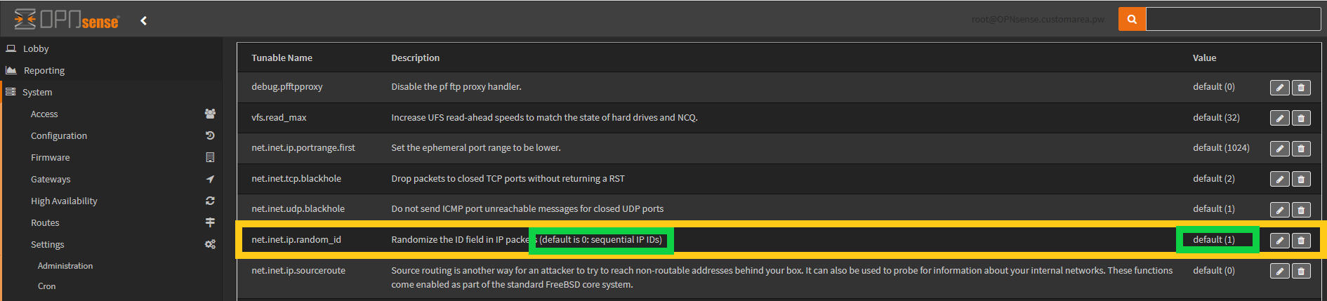 Tunables - Setting Error/Typo · Issue #3770 · opnsense/core · GitHub