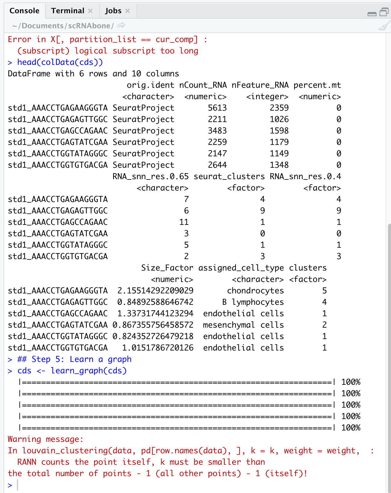 Error in X[, partition_list == cur_comp] · Issue #195 · cole-trapnell ...