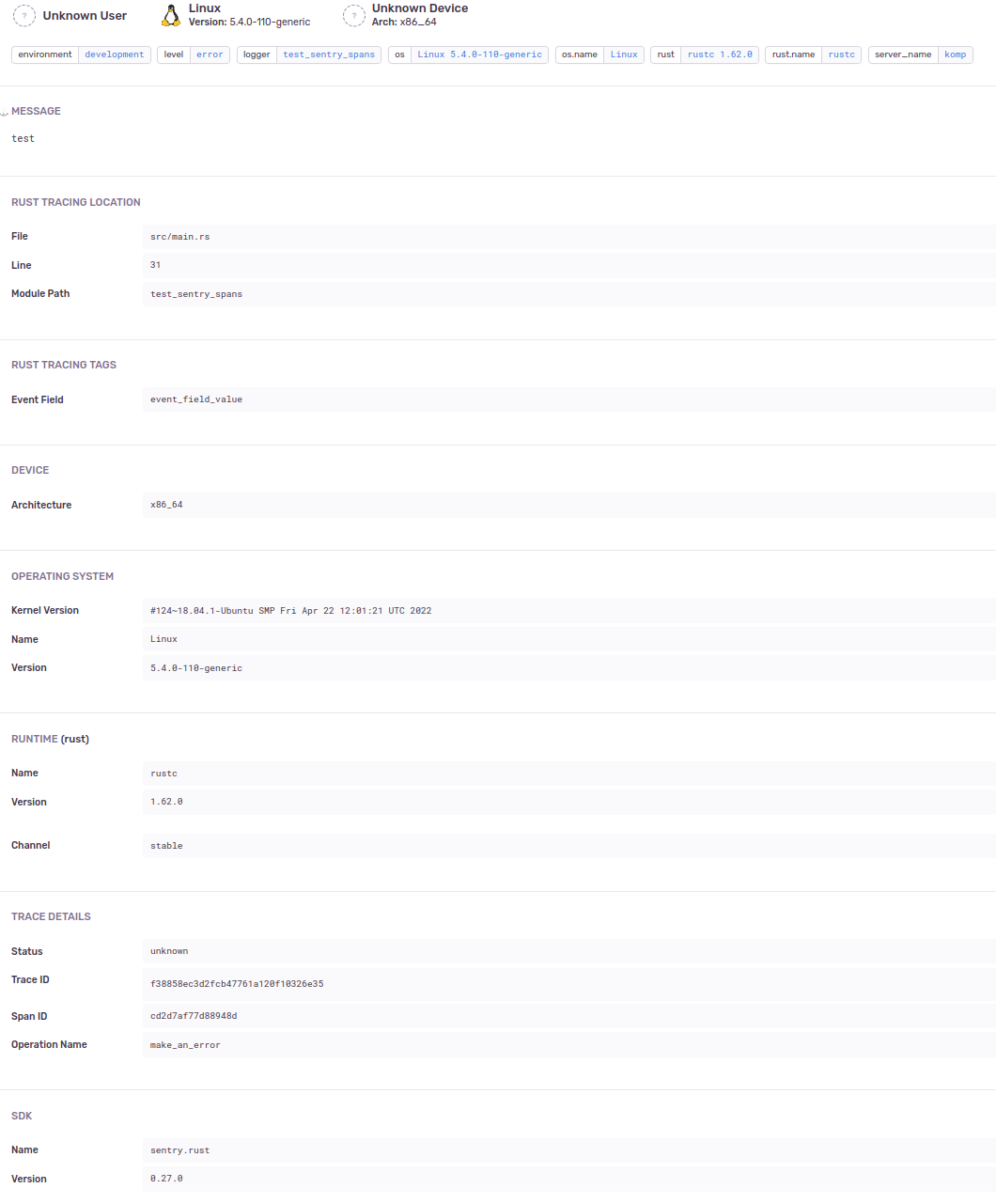 Fields from `#[instrument]` don't show up at sentry.io event page · Issue #480 · getsentry ...