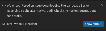 Failing to retrieve Python Language Server with latest update. · Issue ...