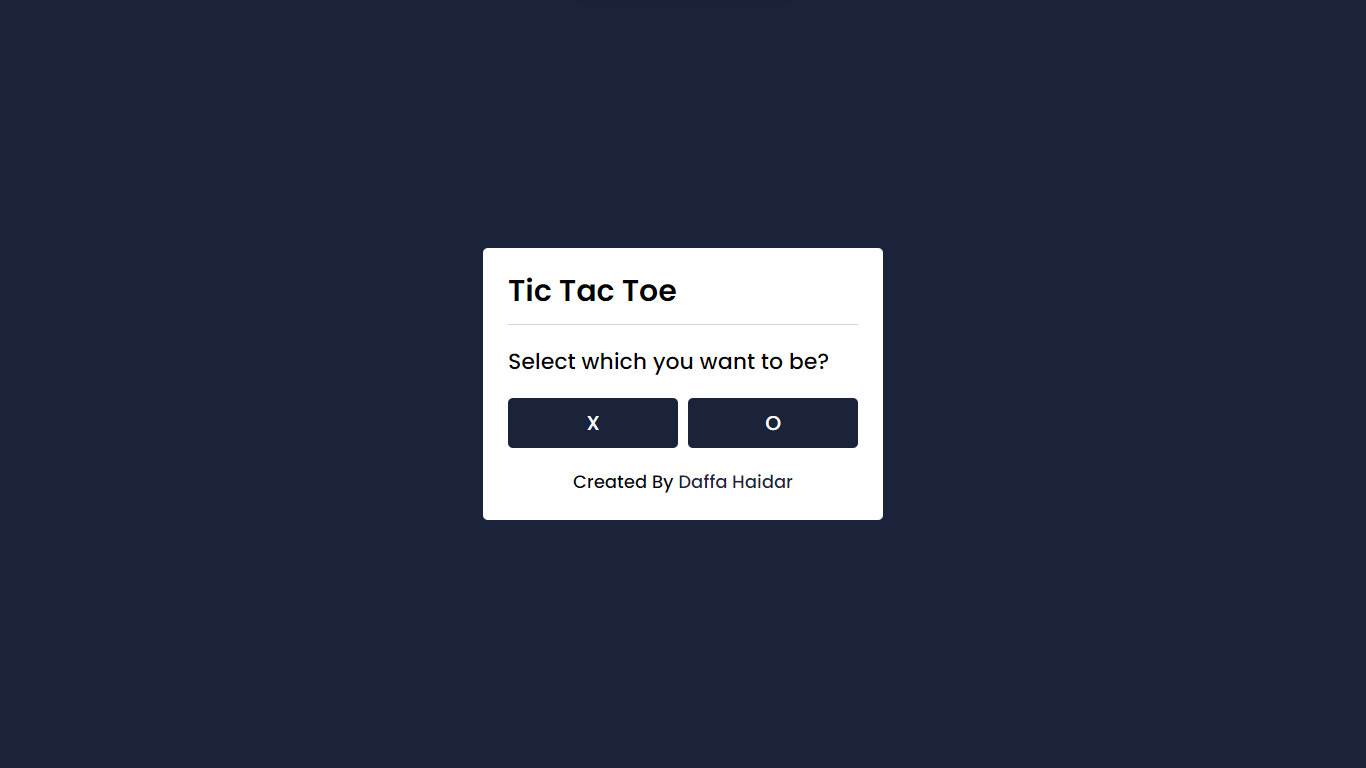 GitHub - daffahaidar/tic-tac-toe: Tic Tac Toe Game Using Vanilla Javascript