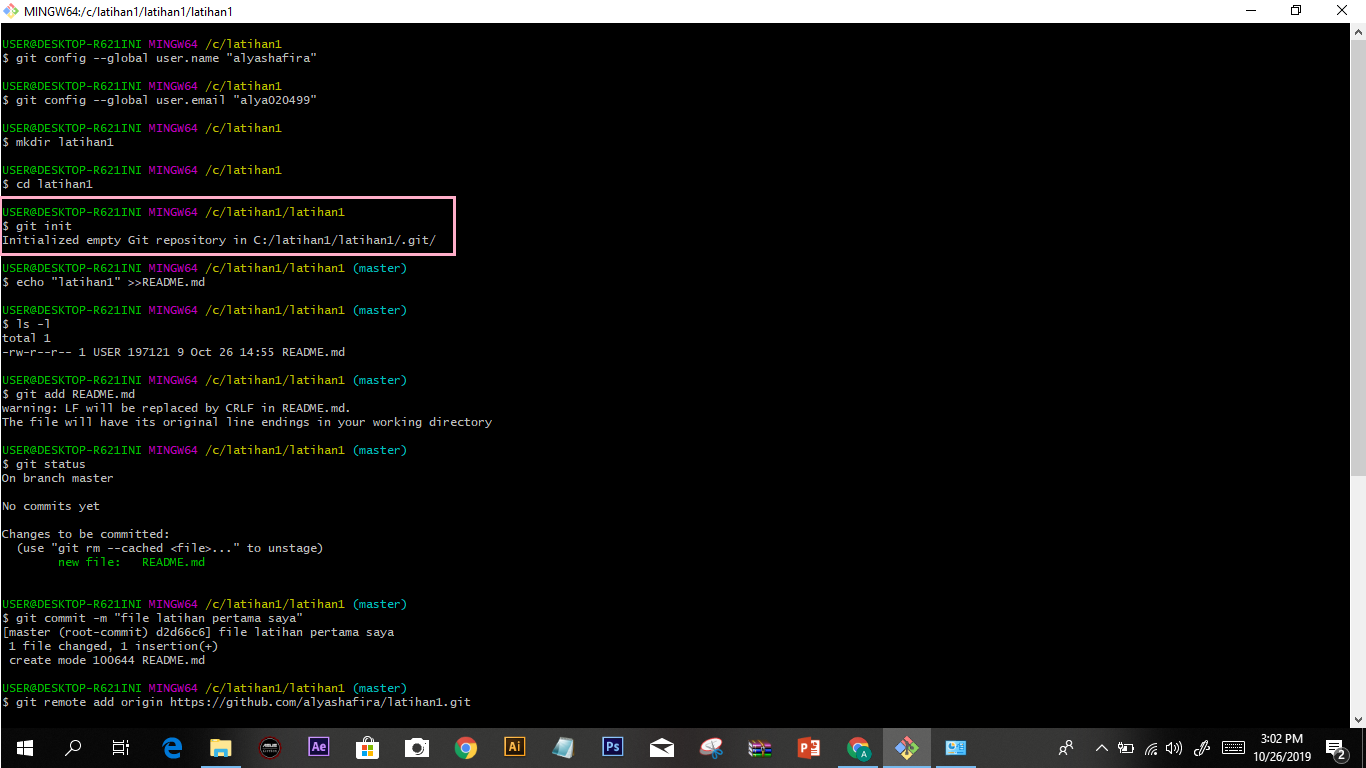 GitHub - alyashafira/latihan1: LATIHAN 1
