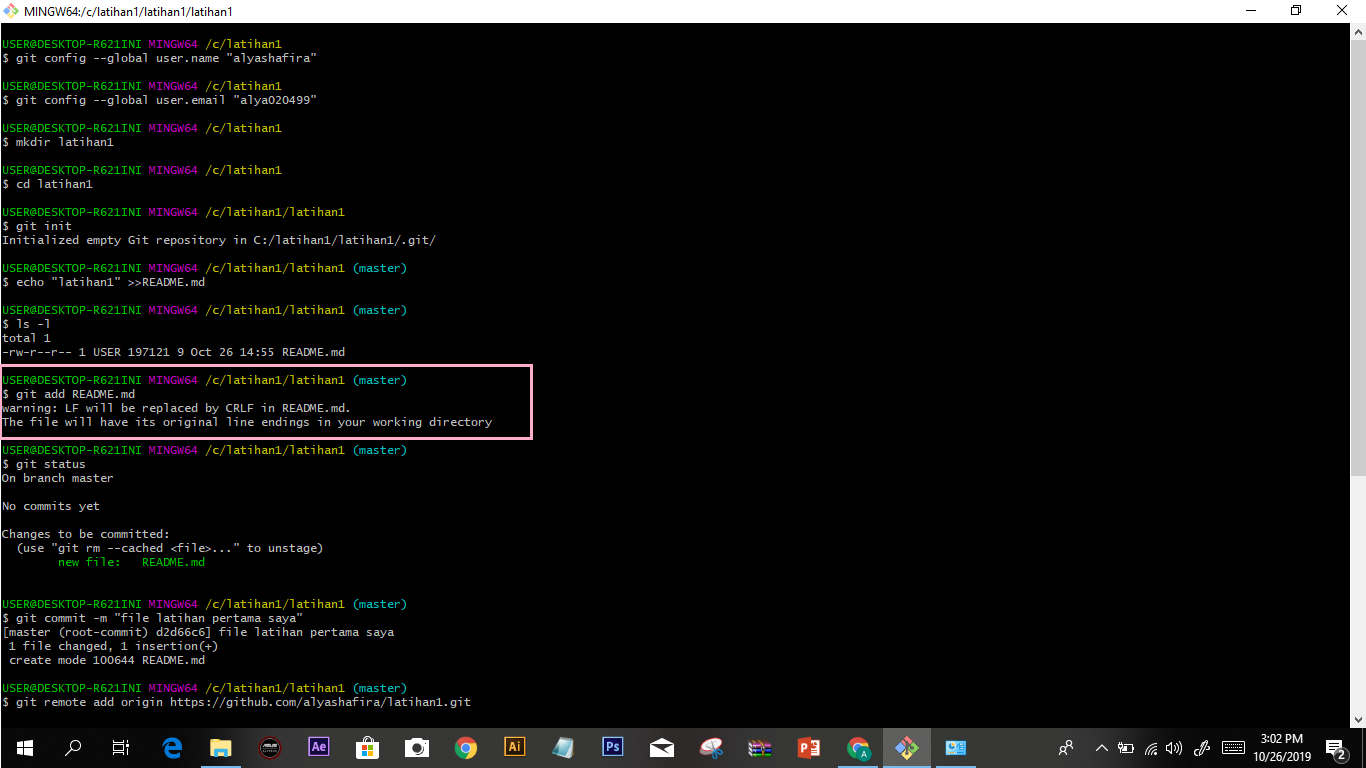 GitHub - alyashafira/latihan1: LATIHAN 1