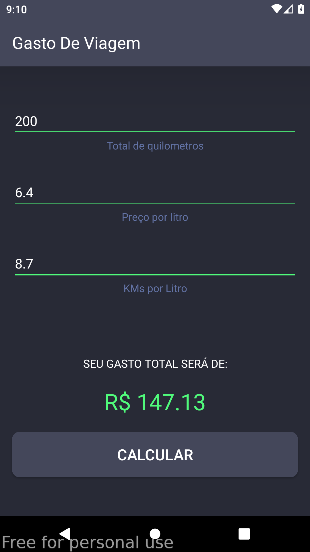 GitHub - RaffDevs/GastoDeViagem: Um app que calcula gasto de combustivél.