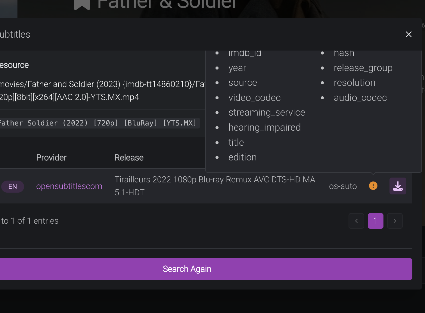 Incomplete selection- or info-screen · Issue #2167 · morpheus65535/bazarr · GitHub
