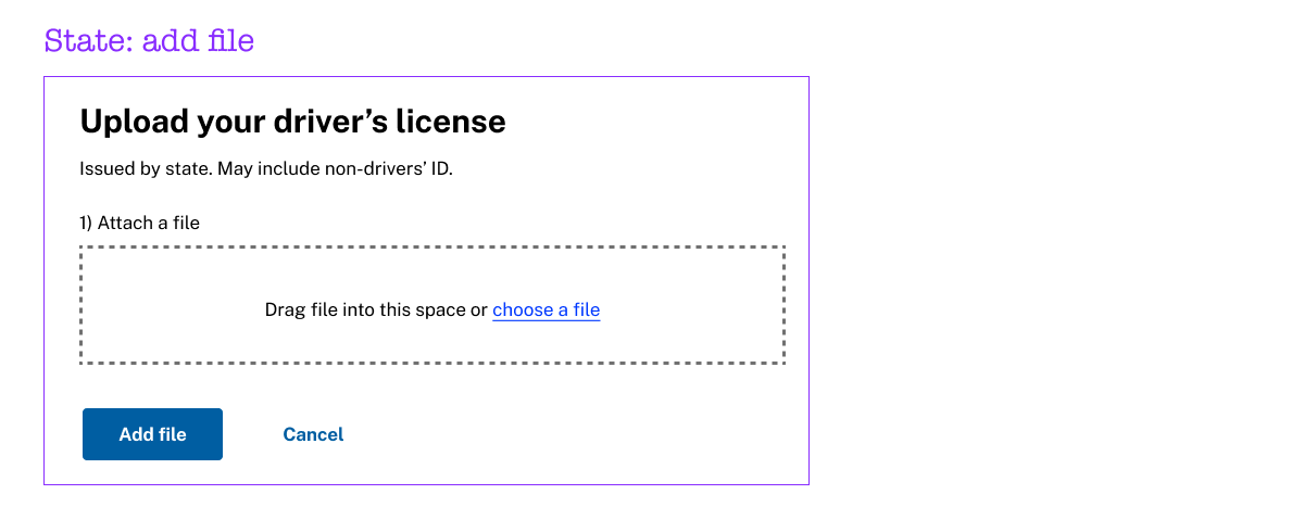 Create a document upload component. · Issue #3360 · uswds/uswds · GitHub