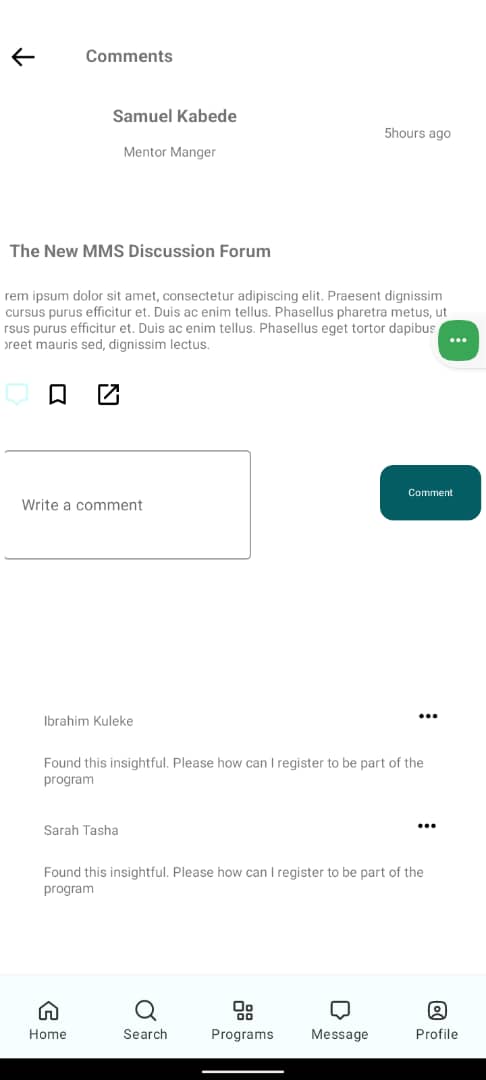 Mentor Discussion Forum - Post Detail · Issue #64 · ALCOpenSource/alc-MMSystem-mentor · GitHub