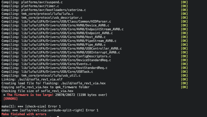 SW: Firmware size is too large after adding the mouse key support ...