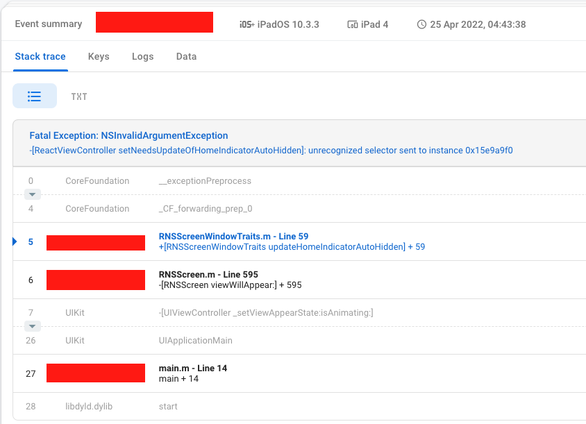 [RNSScreenWindowTraits updateHomeIndicatorAutoHidden] iOS 10 crash · Issue #1421 · software ...