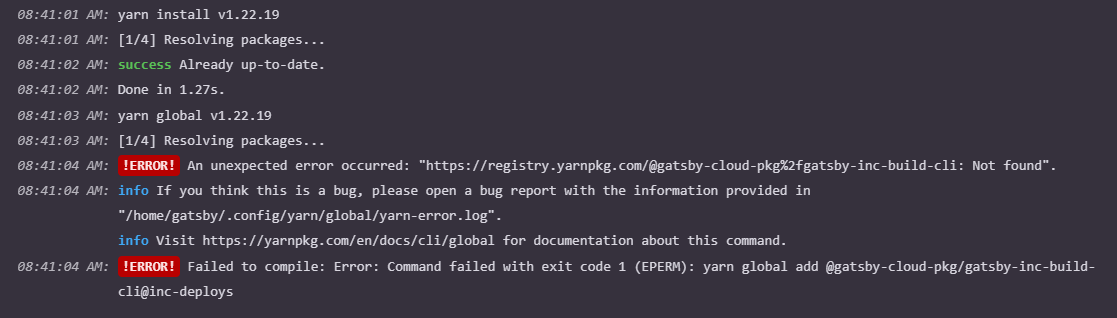 Looks like the new release broke builds in Gatsby Cloud? @gatsby-cloud-pkg/gatsby-inc-build-cli ...