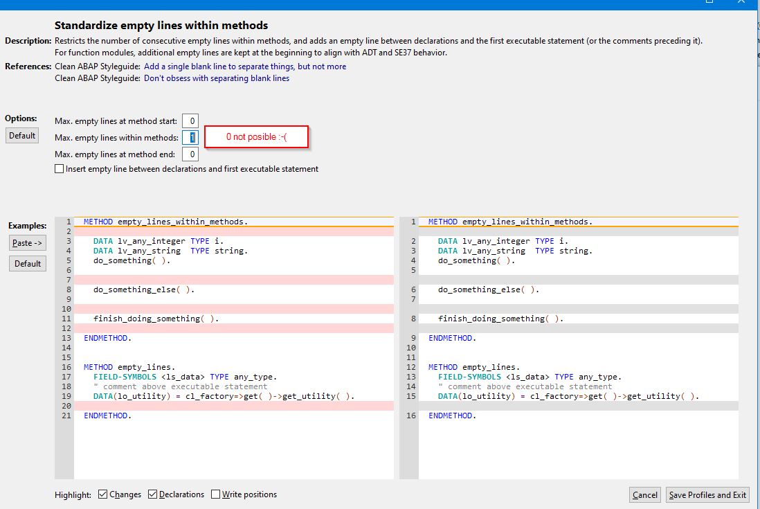 Feature request (or bug?): Rule: "Standardize empty line within methods" should be able to ...