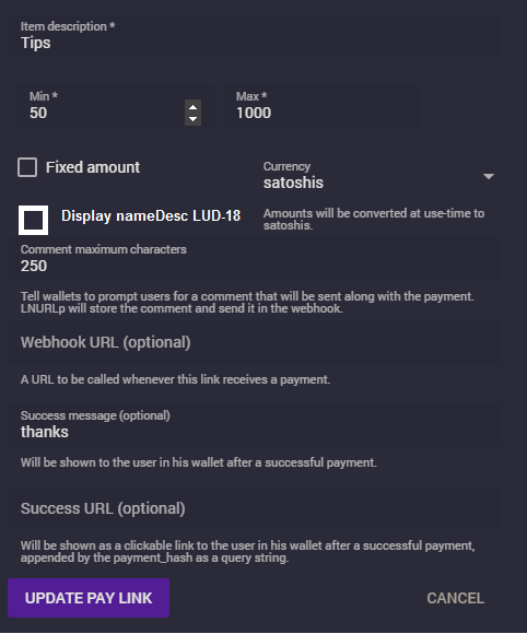 [UI Improvement] Display details in tx log from LNURL-p · Issue #1368 · lnbits/lnbits · GitHub