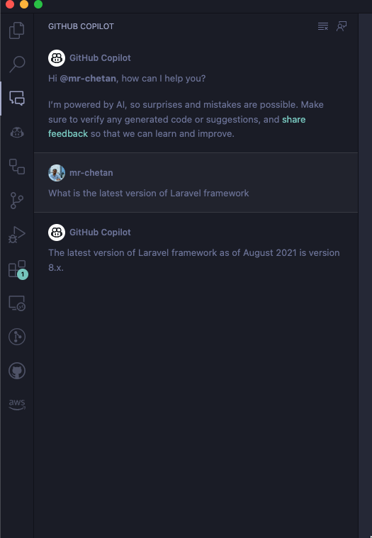 Copilot Chat Not give latest information about framework · Issue #98 ...