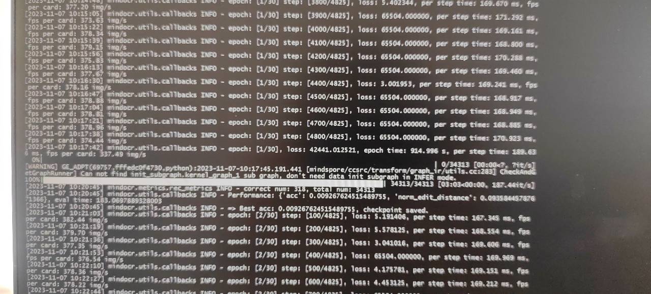 CRNN自定义数据集存在与数据绑定的损失上溢 loss:65504 · Issue #610 · mindspore-lab/mindocr · GitHub