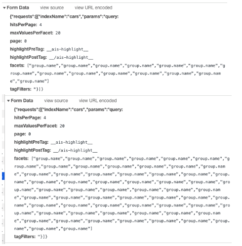 Duplicate facets inside the request · Issue #3278 · algolia/instantsearch · GitHub