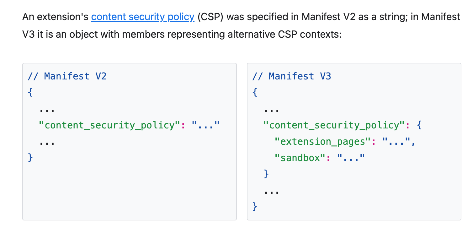 Support Chrome Extension Manifest V3 Contentsecuritypolicy Key · Issue 1051 · Thhellershadow