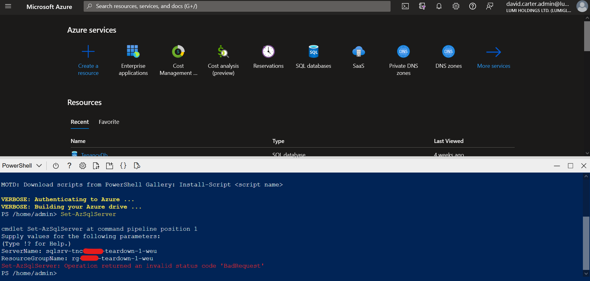 Set Azsqlserver Returns Badrequest With The Specified Api Version Is Invalid · Issue 19454