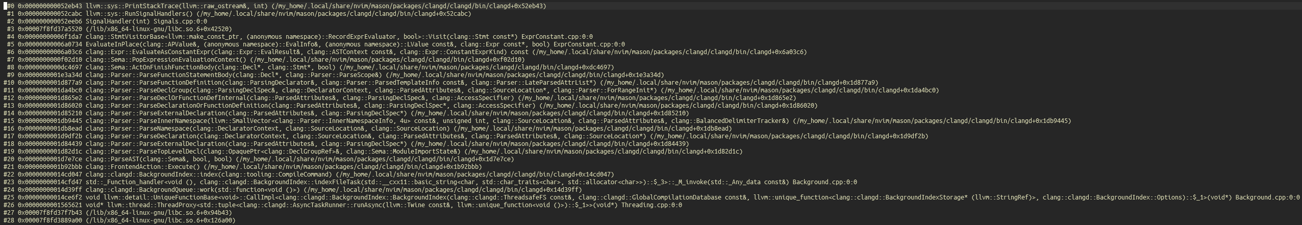 Segfault aka sig 11 · Issue #1502 · clangd/clangd · GitHub
