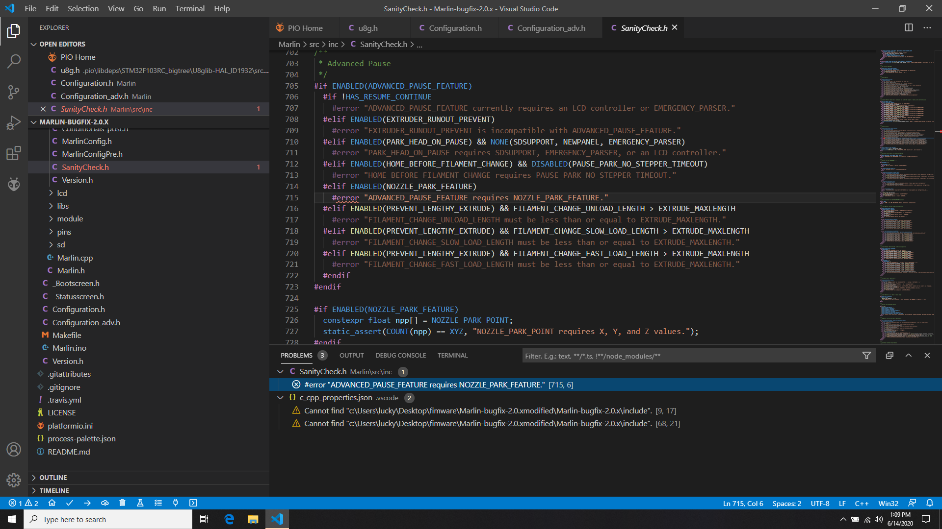 #error "ADVANCED_PAUSE_FEATURE requires NOZZLE_PARK_FEATURE." · Issue ...