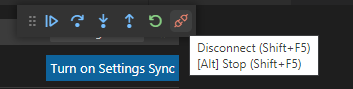 option to swap "stop" and "disconnect" in the debug toolbar when running from javascript debug ...