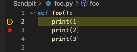 vscode: updates to breakpoints in python files ignored if test is ...