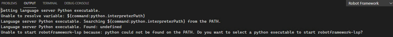 vscode: abilility to detect python interpreter · Issue #416 · robocorp/robotframework-lsp · GitHub