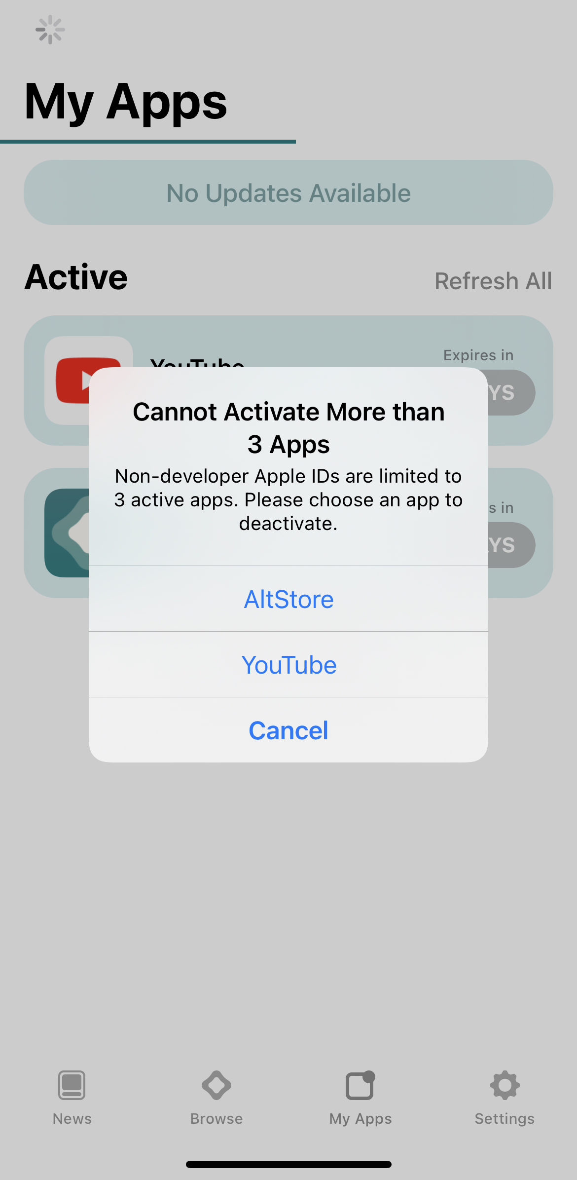 “Cannot activate more than 3 apps” error when I only have 2 apps active · Issue #936 ...