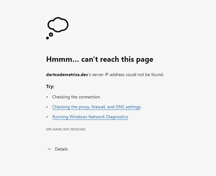 [BUG] website is down · Issue #747 · dart-code-checker/dart-code-metrics · GitHub