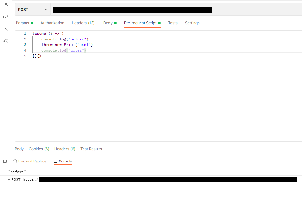 unhandled promise rejections in pre-request scripts silently fail · Issue #10938 · postmanlabs ...