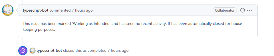 typescript-bot should close issues as "not planned" instead of "completed" · Issue #49287 ...