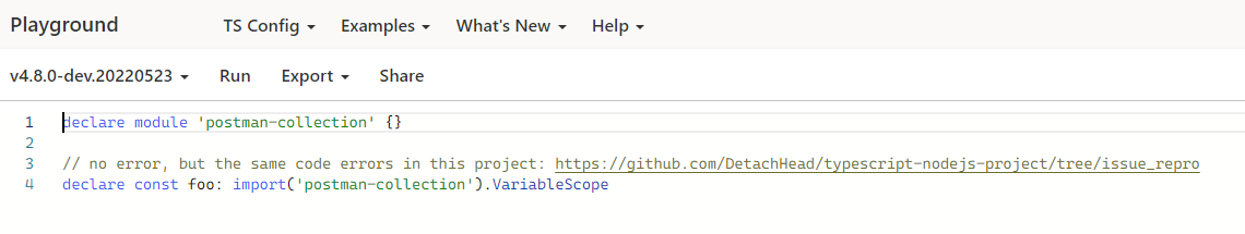 Playground: ambient module declaration works differently in the playground · Issue #2400 ...