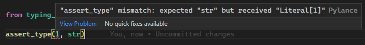 `assert_type` errors reported when type checking is off · Issue #2982 · microsoft/pylance ...