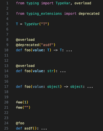 `deprecated` decorator doesn't work when calling deprecated overload as a decorator · Issue ...