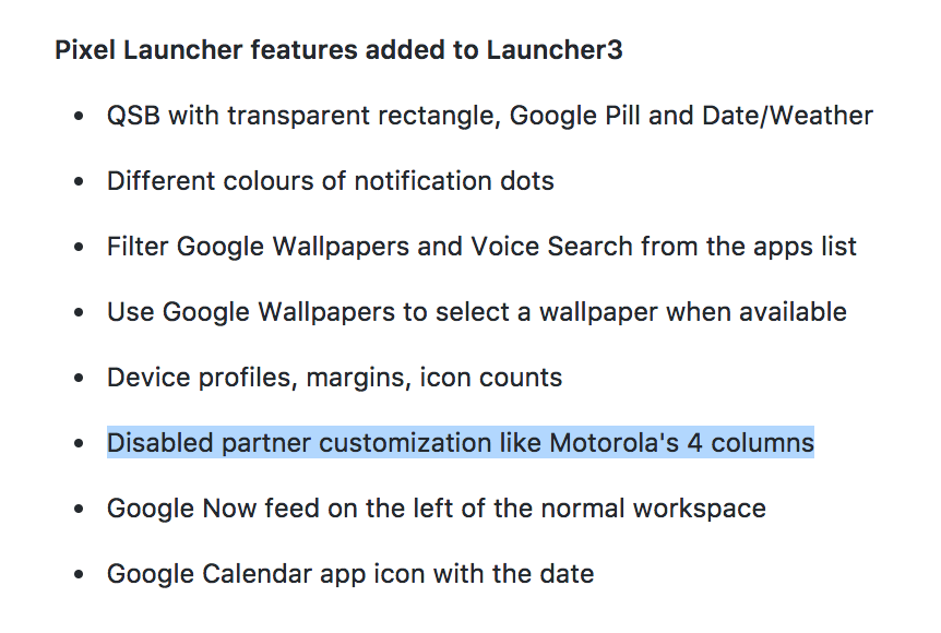 Not Disabled partner customization like Motorola's 4 columns · Issue #214 · amirzaidi/Launcher3 ...