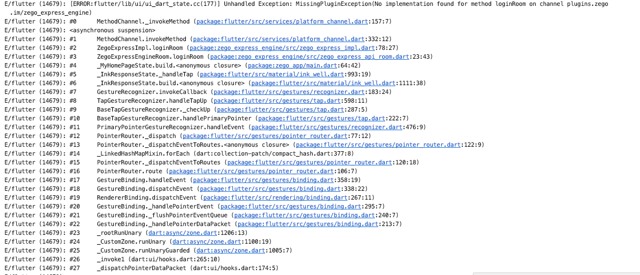 No implementation found for method loginRoom · Issue #5 · zegoim/zego-express-flutter-sdk · GitHub