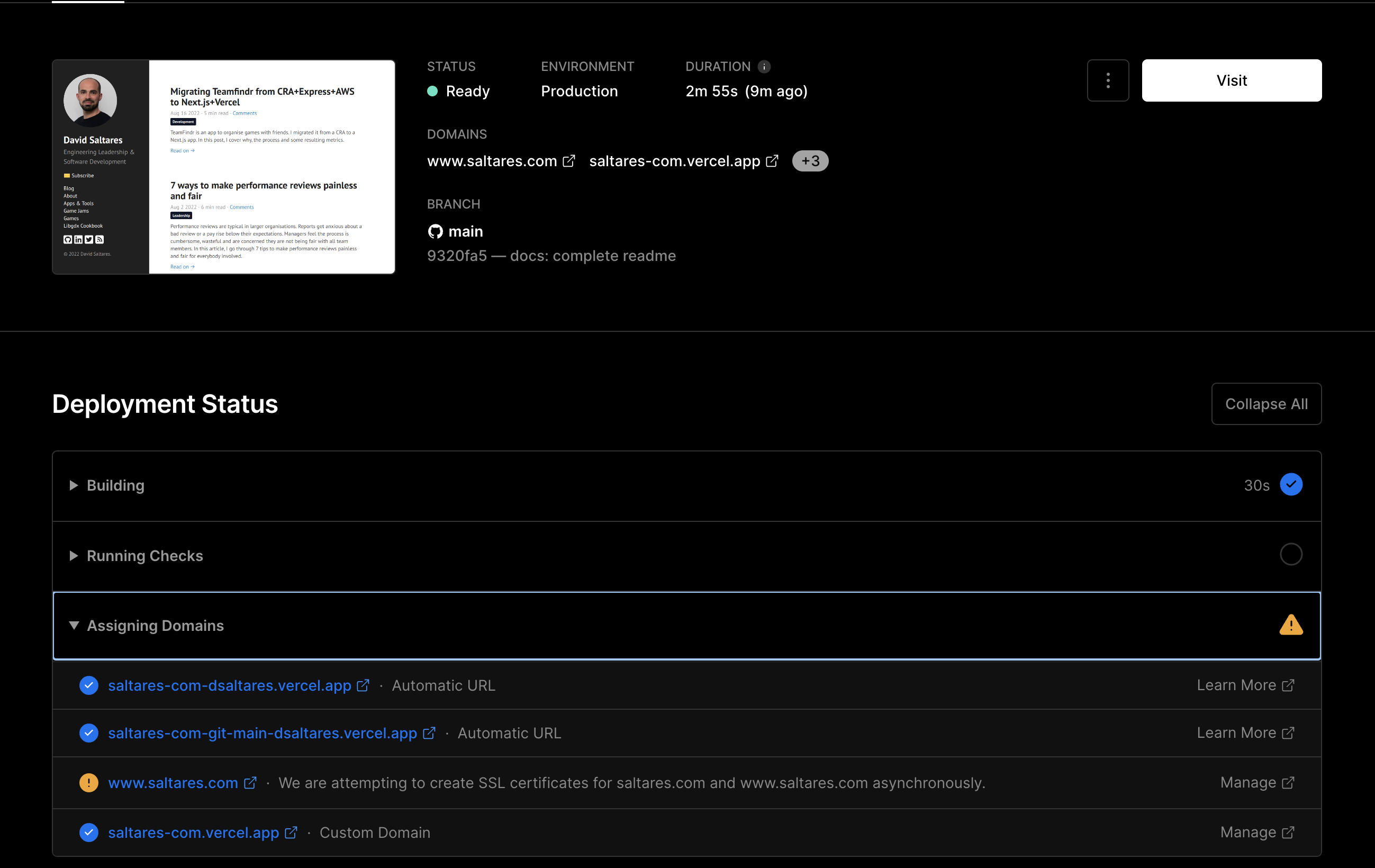 Domains stuck on "Generating SSL Certificate" · vercel vercel · Discussion #8516 · GitHub