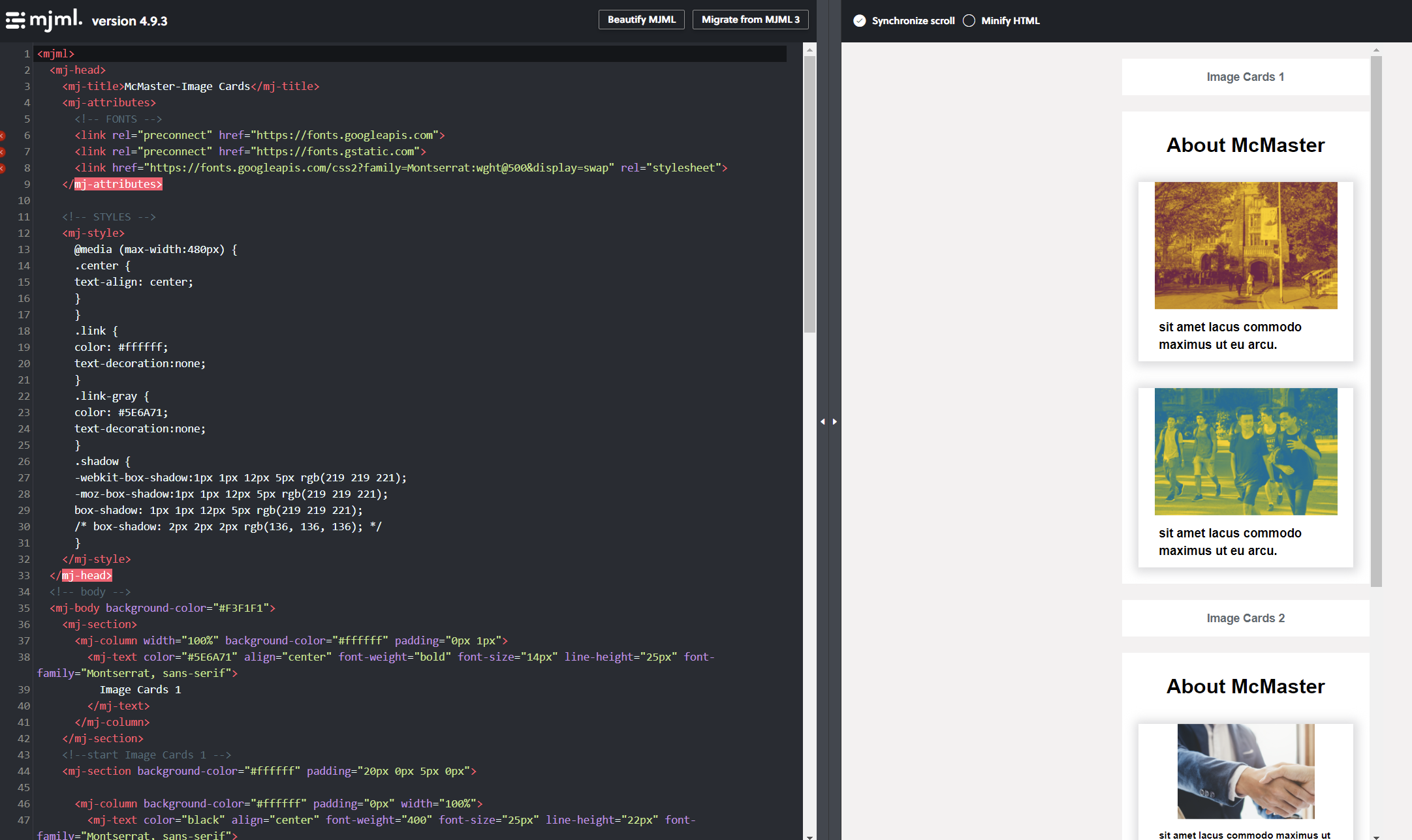 How Break Three Columns On Two Col An 1 Col In Center By Mjml Group · Issue 2326 · Mjmliomjml