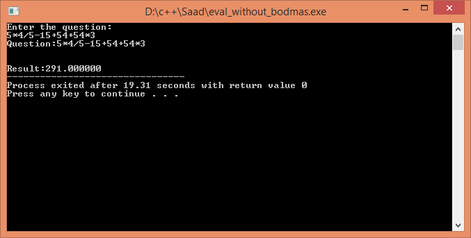 Github Akhtarmdsaadeval In C This Is A Simple Bodmas Evaluator In C Same As Eval In Python