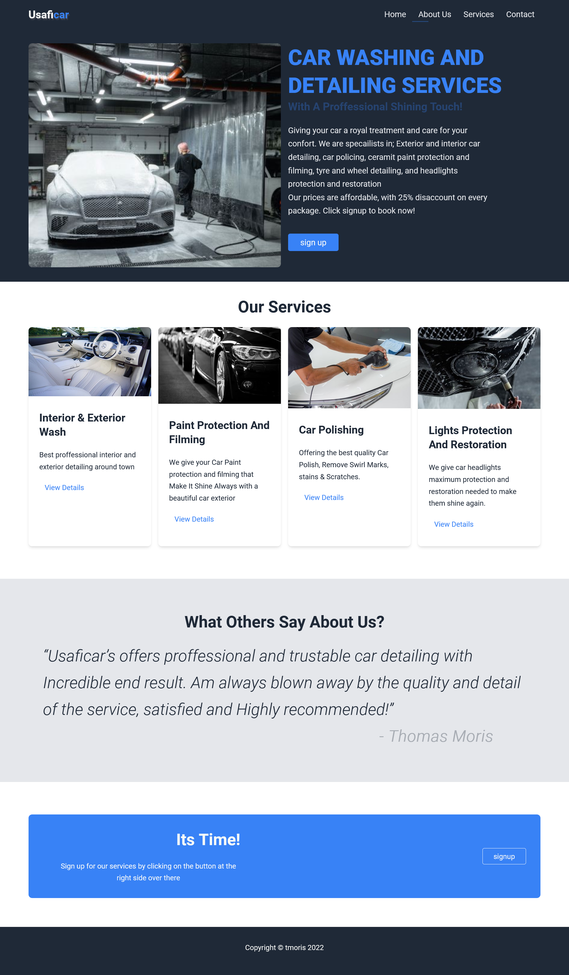 GitHub - tmoris/Usaficar-landing-page: Car washing and detailinng landing page
