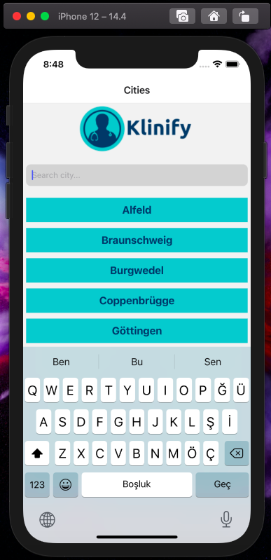 GitHub - sakkarakaya/RN-Klinify-App