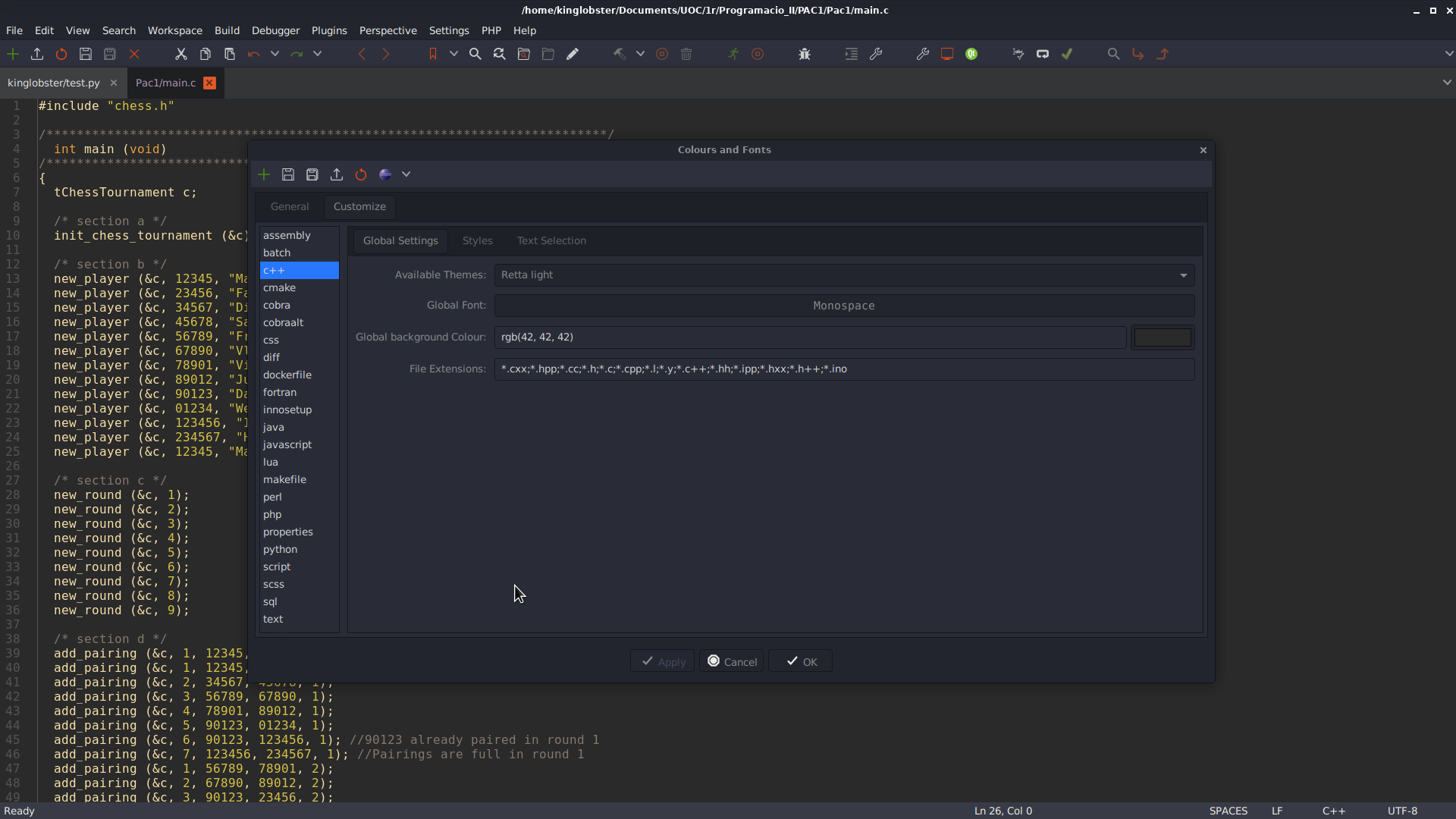 Color Themes Messed Up For C · Issue 2700 · Eranif Codelite · Github