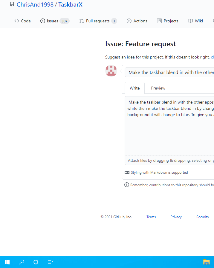 Make the taskbar blend in with the other apps. · Issue #772 · ChrisAnd1998/TaskbarX · GitHub