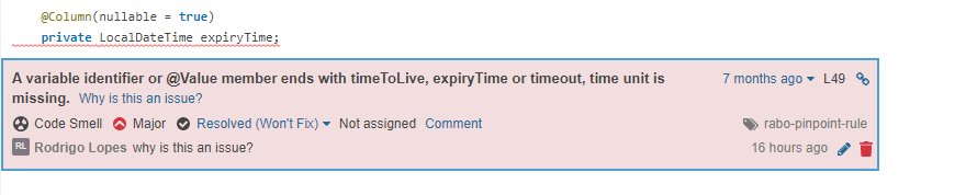 Fix Request: A variable identifier or @Value member ends with timeToLive, expiryTime or timeout ...