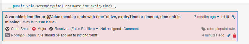 Fix Request: A variable identifier or @Value member ends with timeToLive, expiryTime or timeout ...