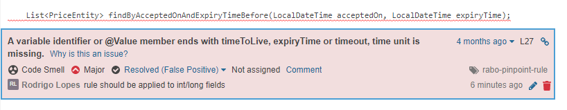 Fix Request: A variable identifier or @Value member ends with timeToLive, expiryTime or timeout ...