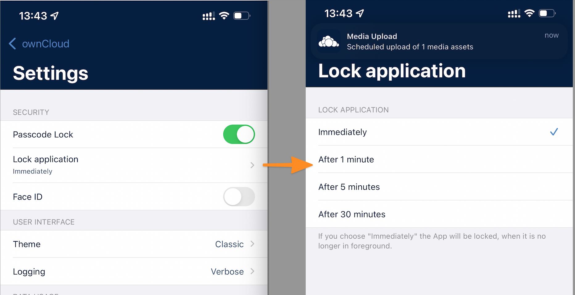 [FEATURE REQUEST] Lock delay for app · Issue #3344 · owncloud/android ...