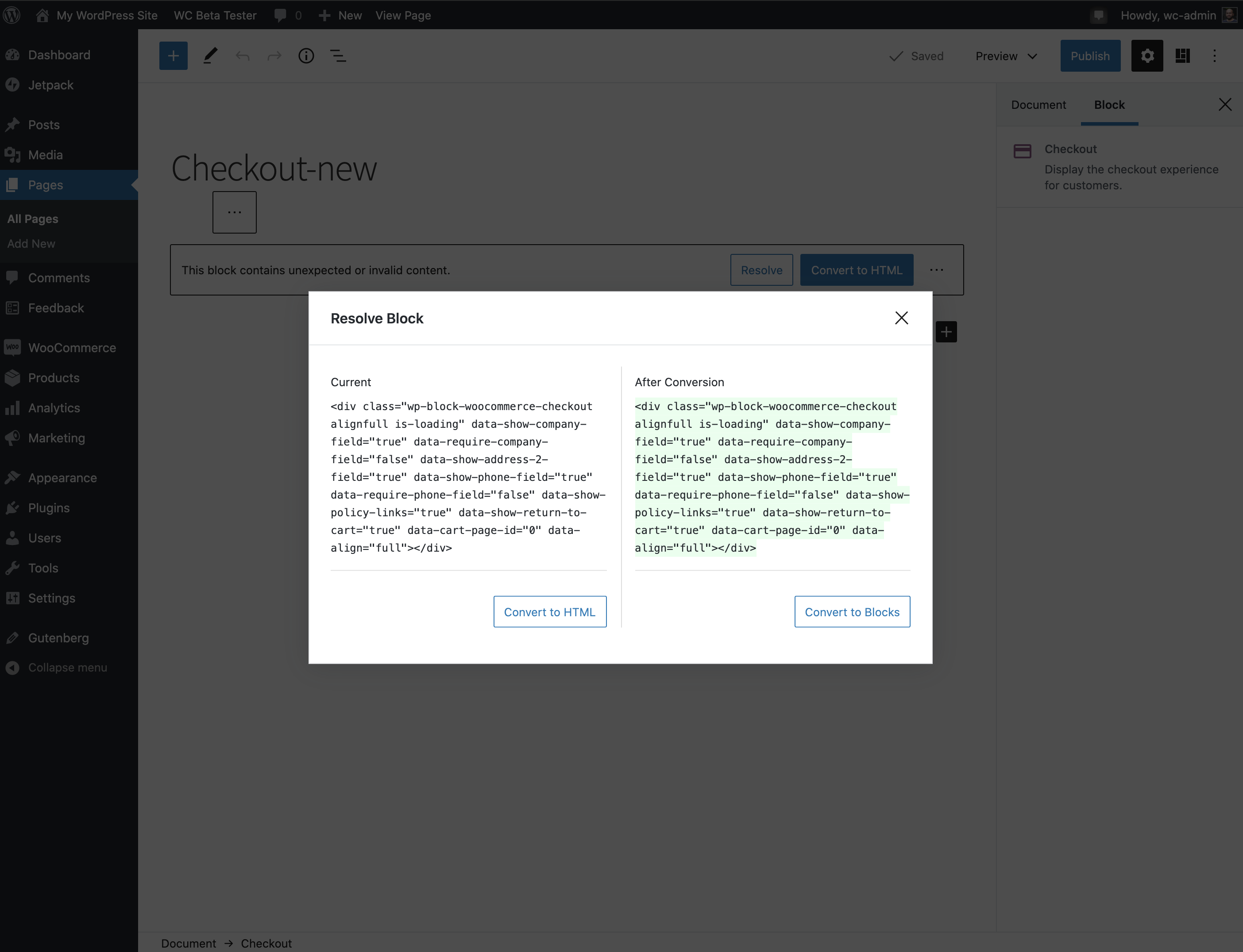 Checkout Block Broke After Save · Issue 2360 · Woocommerce Woocommerce Blocks · Github
